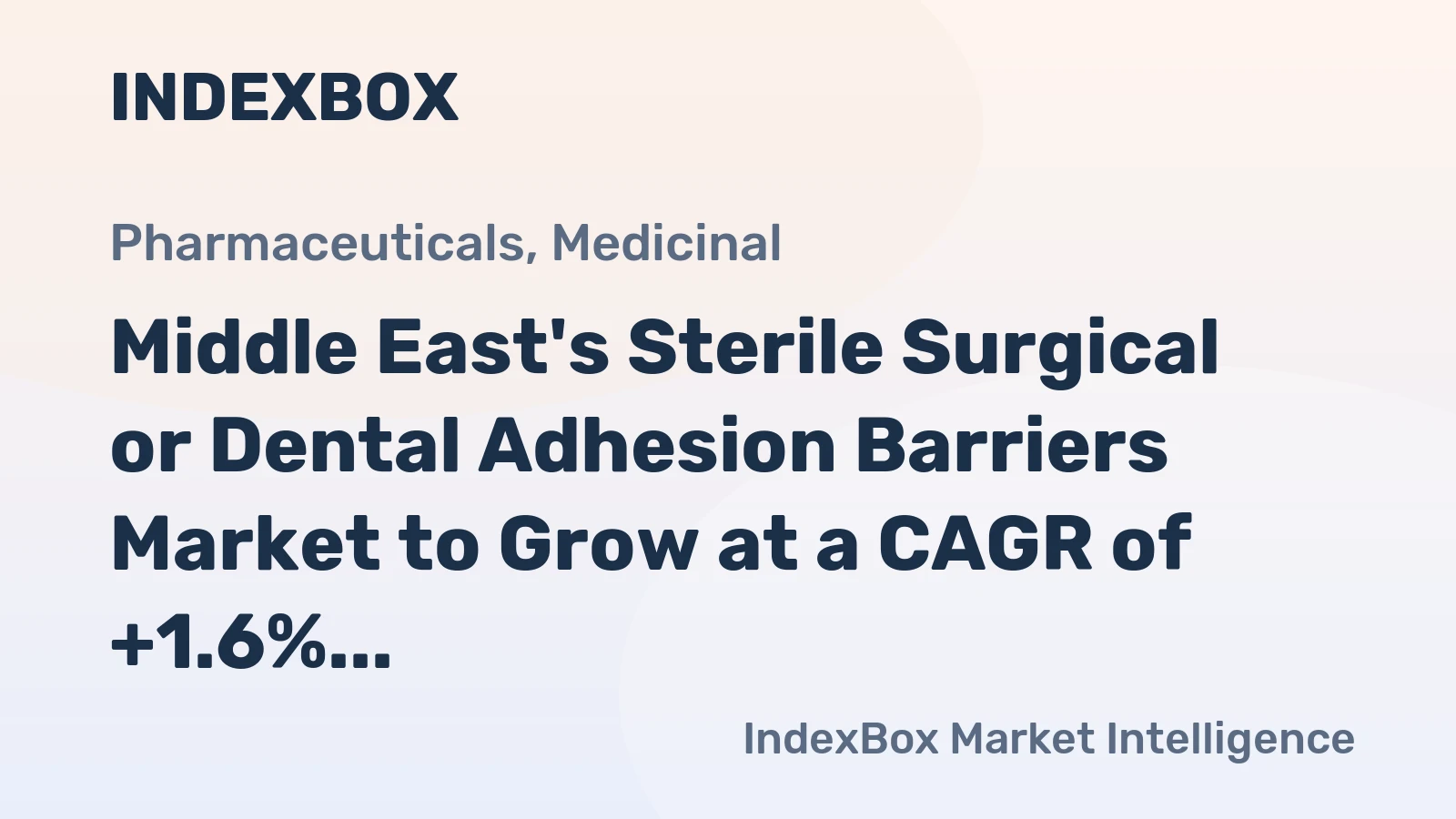 Middle East's Sterile Surgical or Dental Adhesion Barriers Market to Grow at a CAGR of +1.6% through 2035, Reaching 6.6K tons