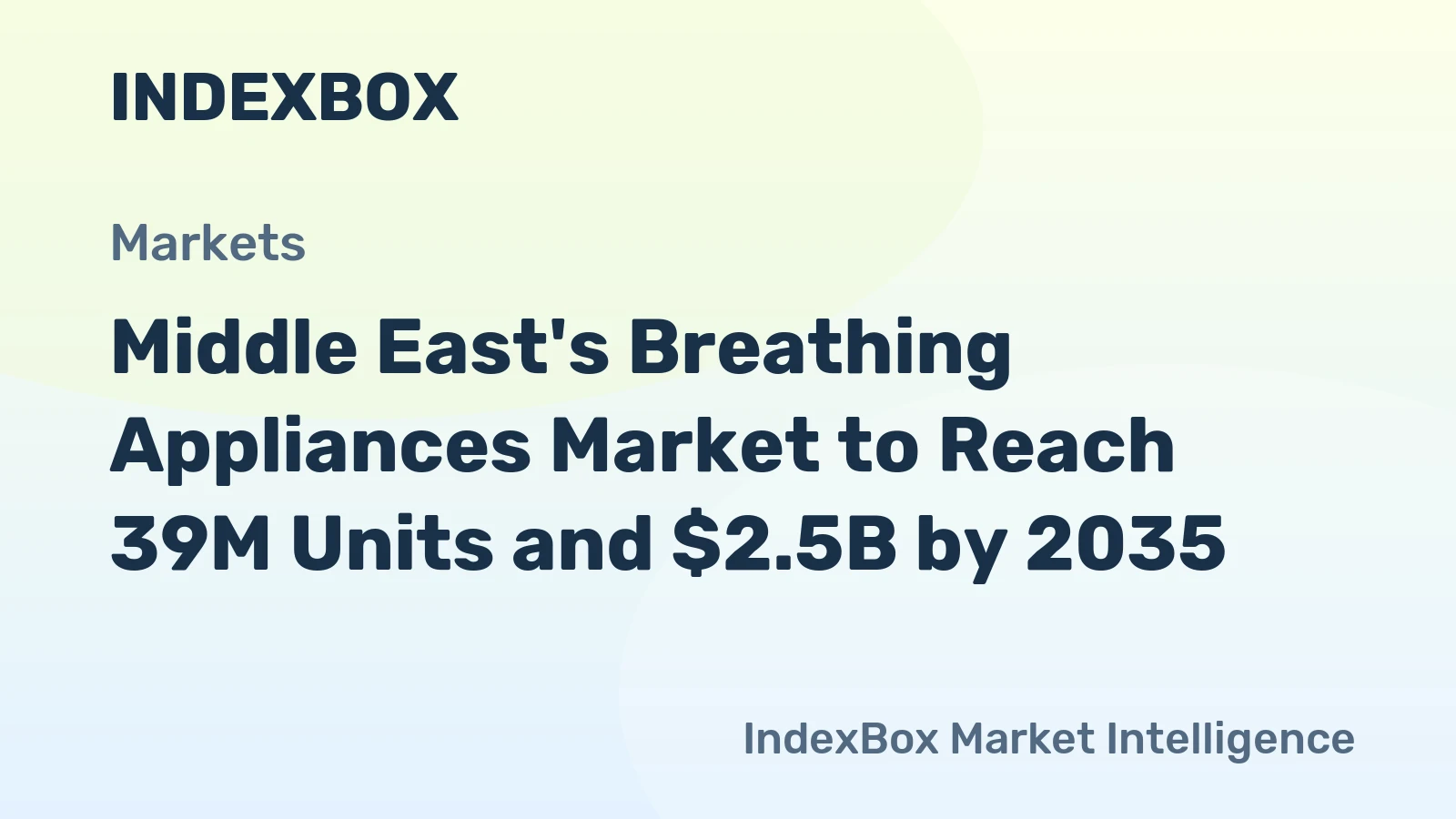 Middle East's Breathing Appliances Market to Reach 39M Units and $2.5B by 2035