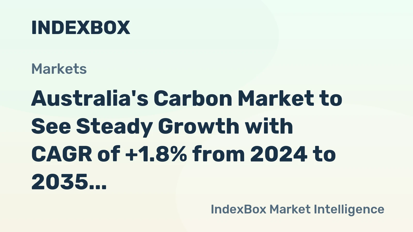 Australia's Carbon Market to See Steady Growth with CAGR of +1.8% from 2024 to 2035