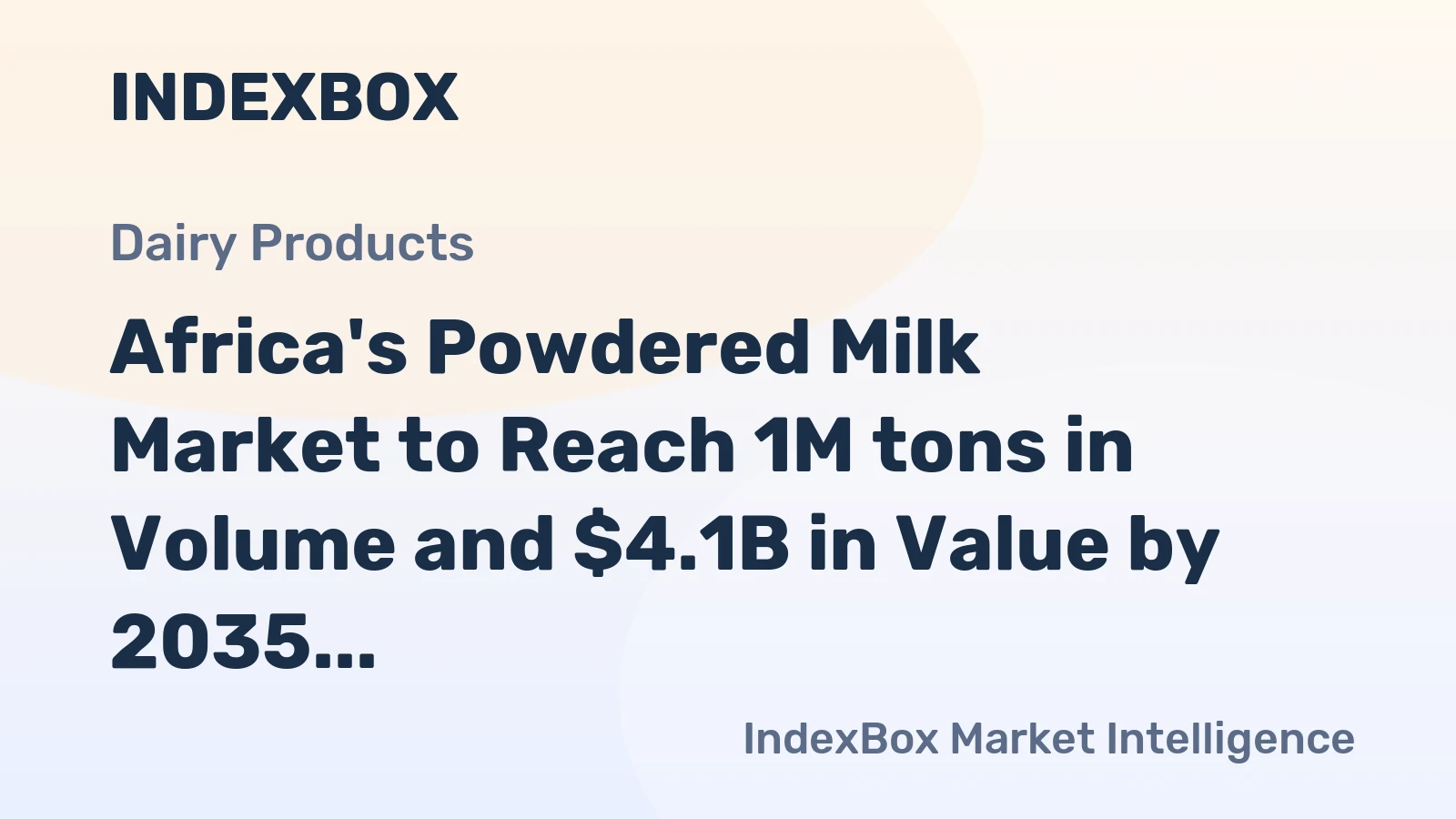 Africa's Powdered Milk Market to Reach 1M tons in Volume and $4.1B in Value by 2035