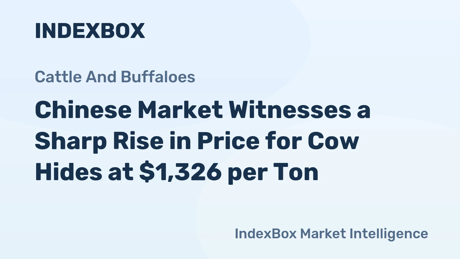 Chinese Market Witnesses a Sharp Rise in Price for Cow Hides at $1,326 per Ton