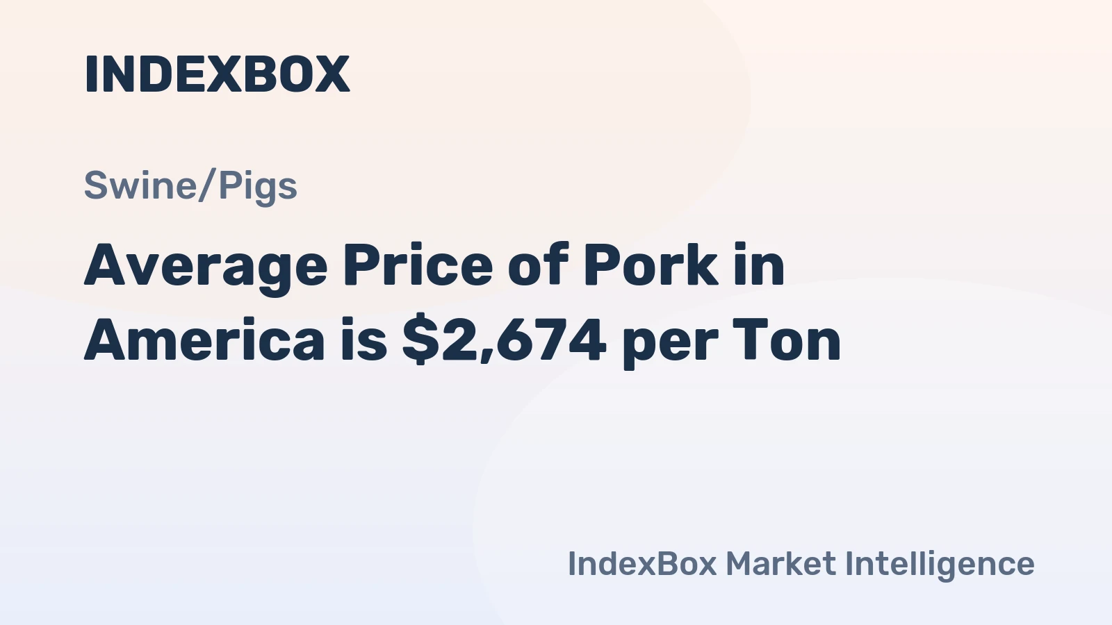 Average Price of Pork in America is $2,674 per Ton