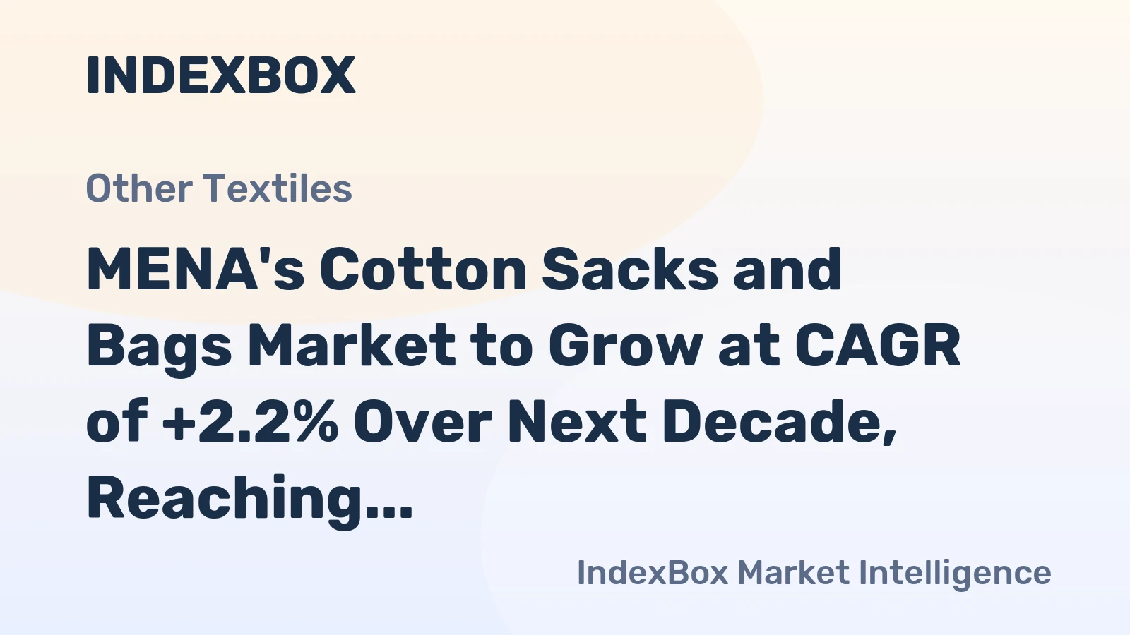 MENA's Cotton Sacks and Bags Market to Grow at CAGR of +2.2% Over Next Decade, Reaching $160M by 2035