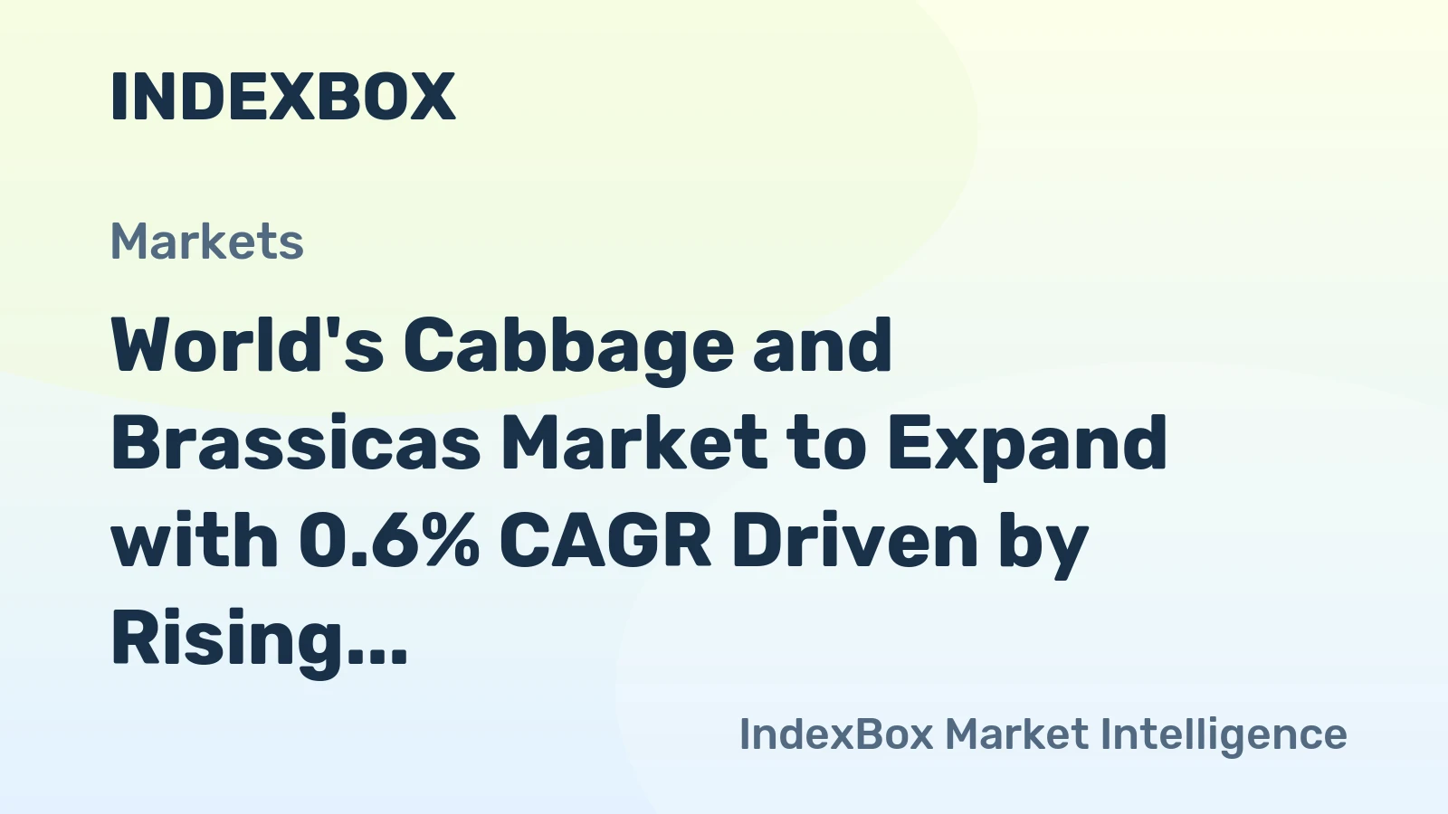 World's Cabbage and Brassicas Market to Expand with 0.6% CAGR Driven by Rising Global Demand