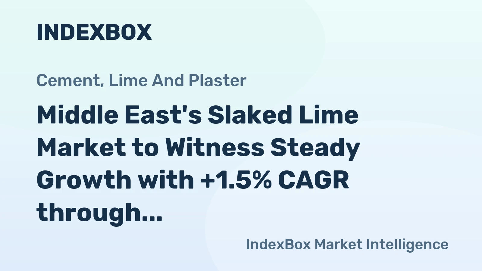 Middle East's Slaked Lime Market to Witness Steady Growth with +1.5% CAGR through 2035, Reaching $781M in Value