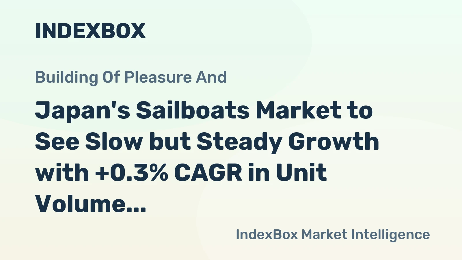 Japan's Sailboats Market to See Slow but Steady Growth with +0.3% CAGR in Unit Volume