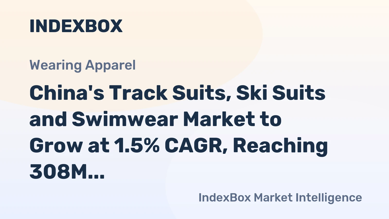 China's Track Suits, Ski Suits and Swimwear Market to Grow at 1.5% CAGR, Reaching 308M Units by 2035