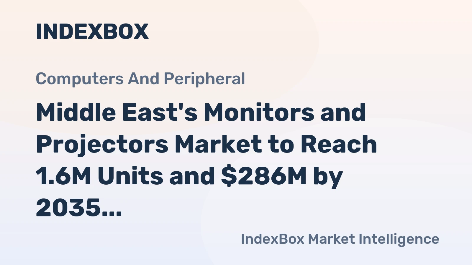 Middle East's Monitors and Projectors Market to Reach 1.6M Units and $286M by 2035, Driven by Increasing Demand