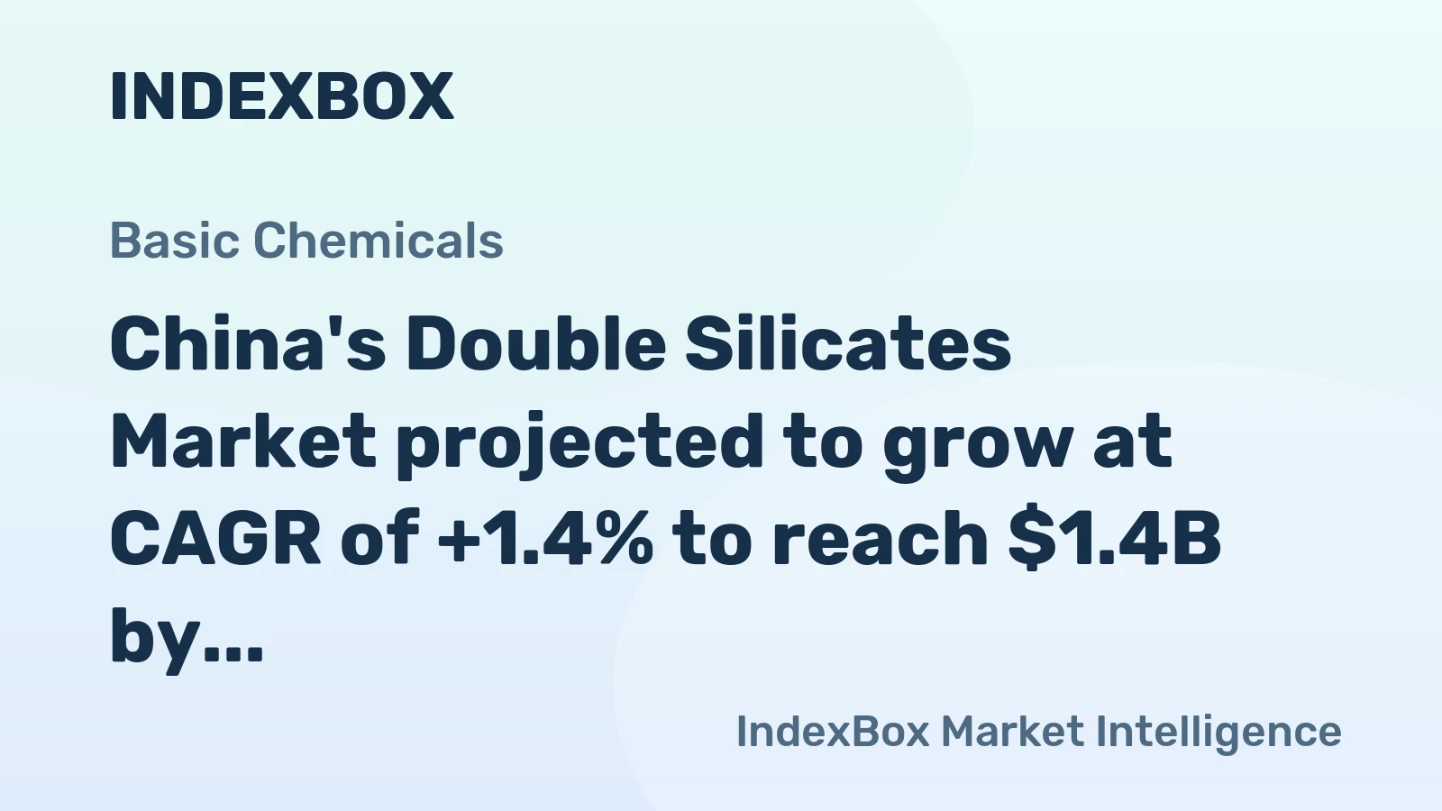 China's Double Silicates Market projected to grow at CAGR of +1.4% to reach $1.4B by 2035