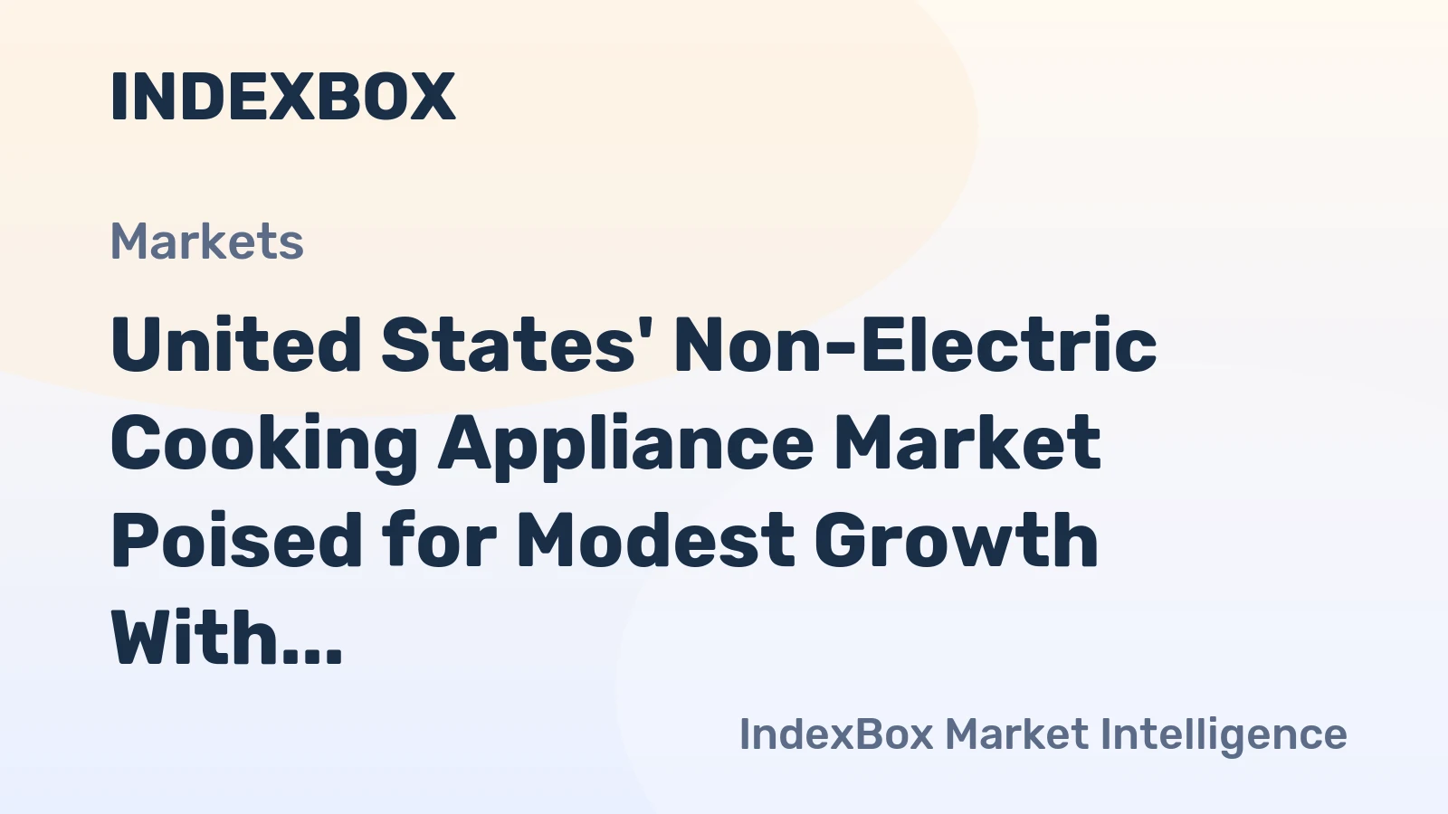 United States' Non-Electric Cooking Appliance Market Poised for Modest Growth With 1.0% CAGR Through 2035