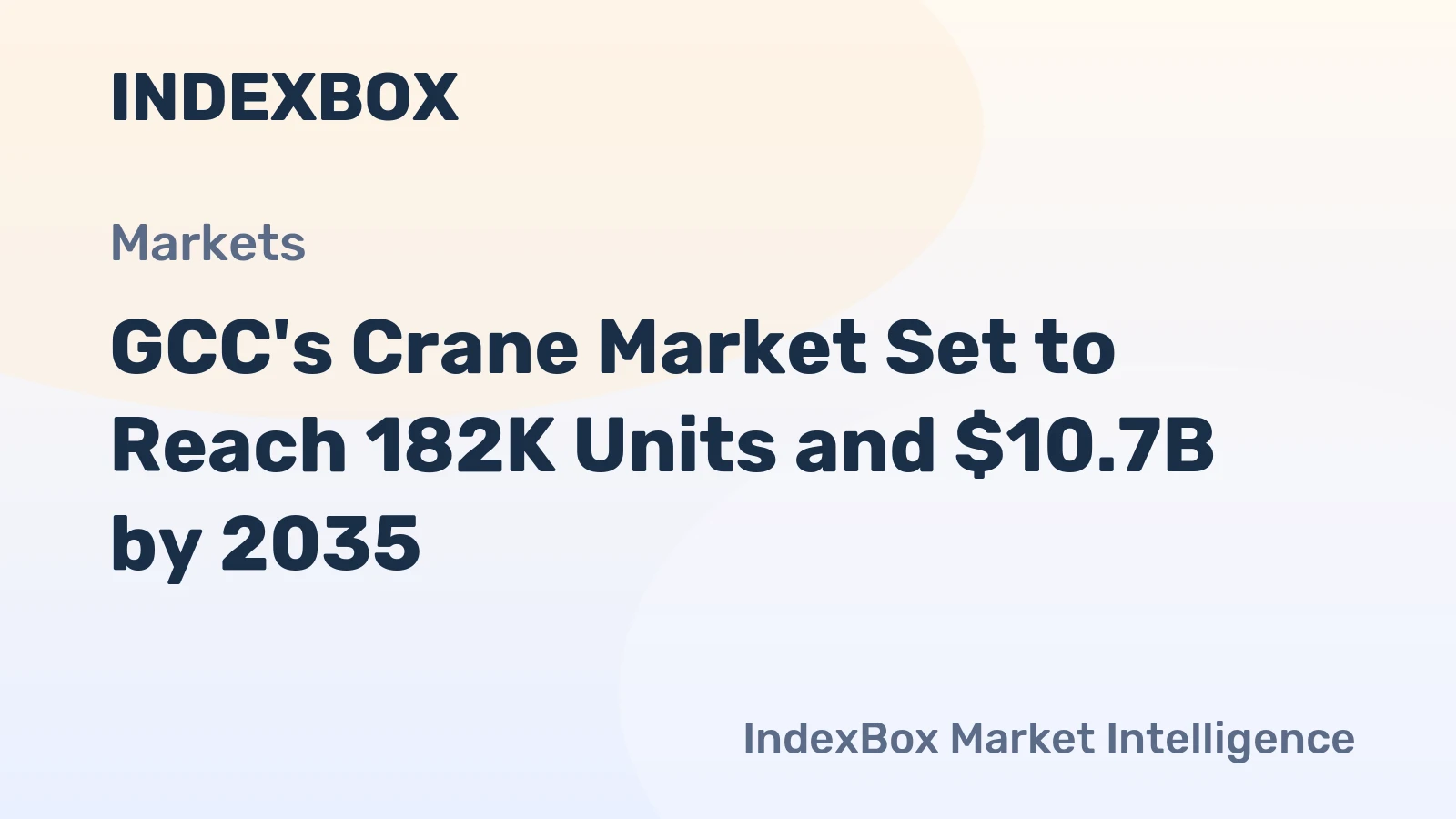 GCC's Crane Market Set to Reach 182K Units and $10.7B by 2035