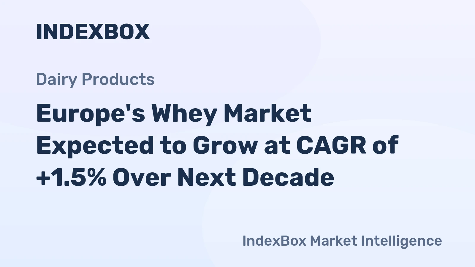 Europe's Whey Market Expected to Grow at CAGR of +1.5% Over Next Decade