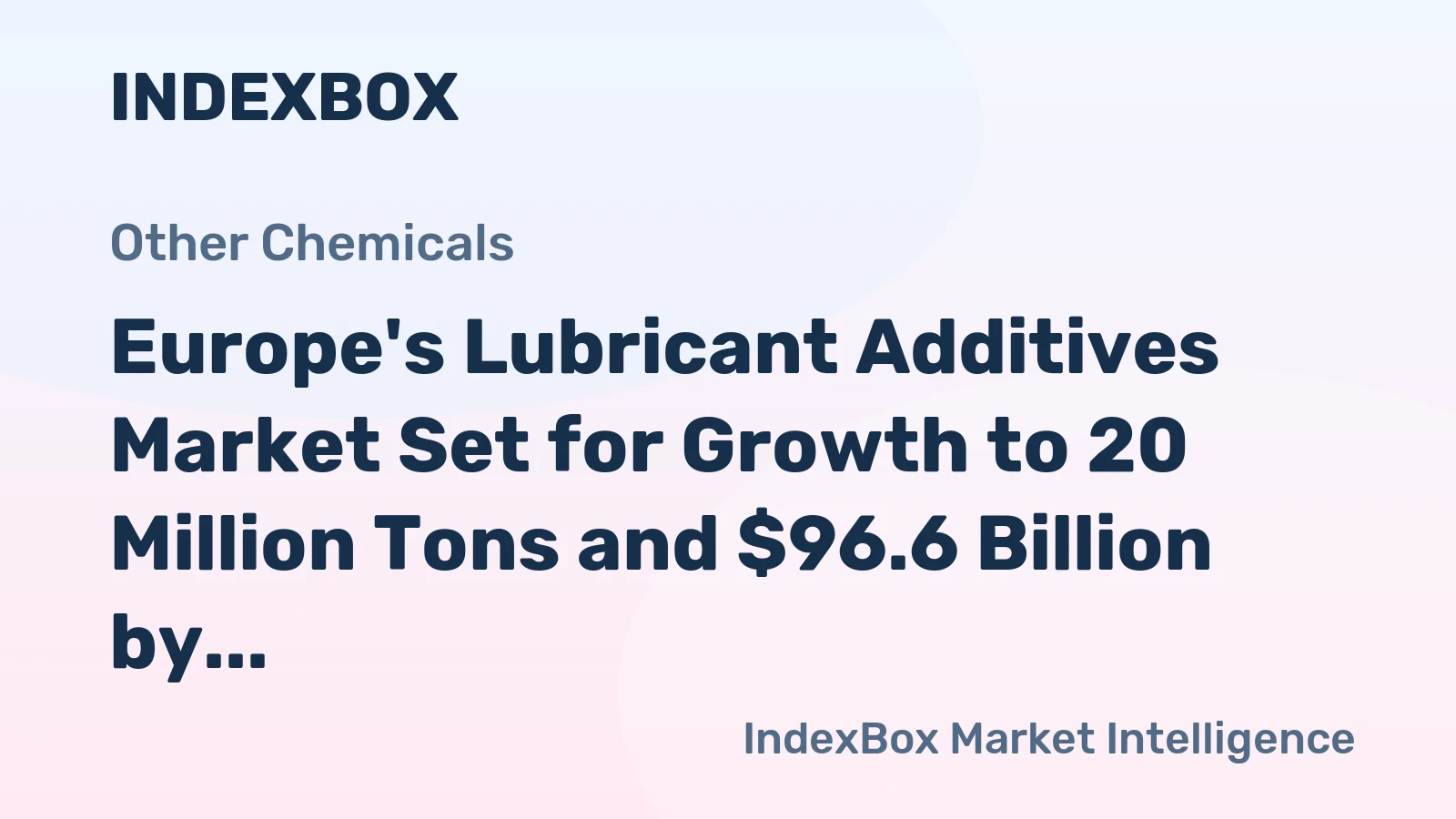 Europe's Lubricant Additives Market Set for Growth to 20 Million Tons and $96.6 Billion by 2035