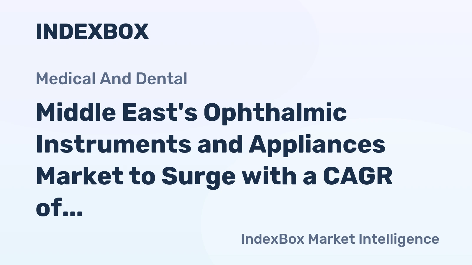 Middle East's Ophthalmic Instruments and Appliances Market to Surge with a CAGR of +10.8% through 2035