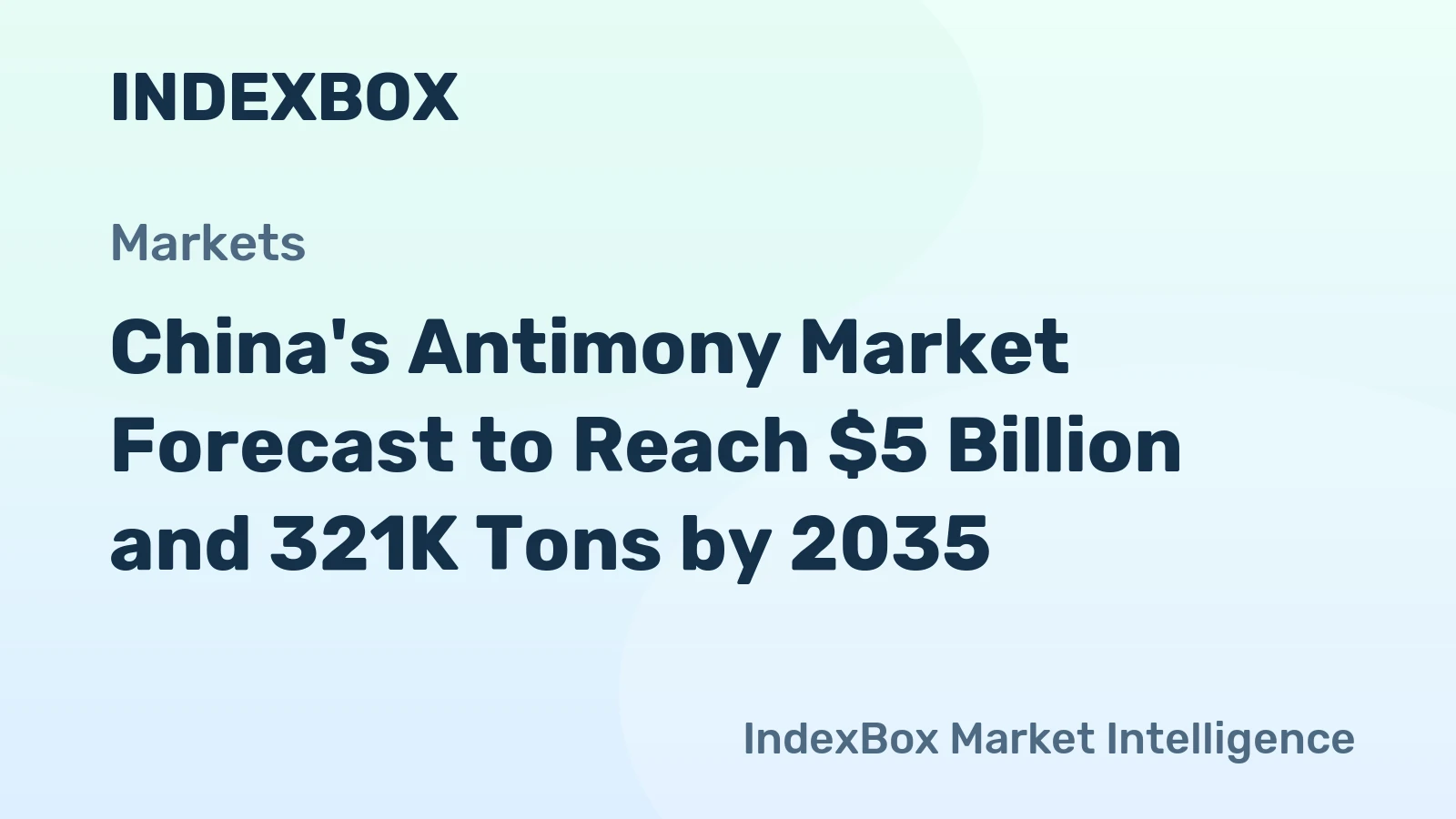 China's Antimony Market Forecast to Reach $5 Billion and 321K Tons by 2035