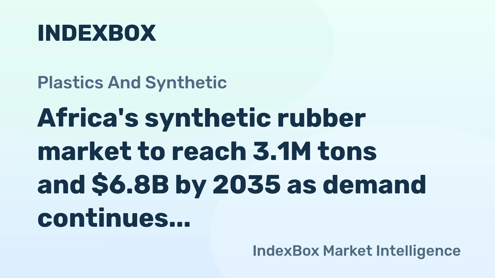 Africa's synthetic rubber market to reach 3.1M tons and $6.8B by 2035 as demand continues to rise