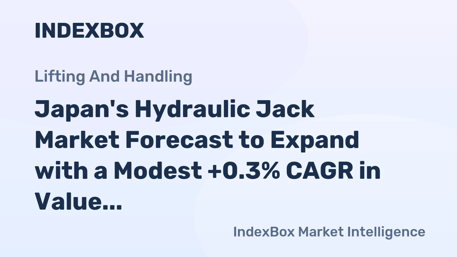 Japan's Hydraulic Jack Market Forecast to Expand with a Modest +0.3% CAGR in Value