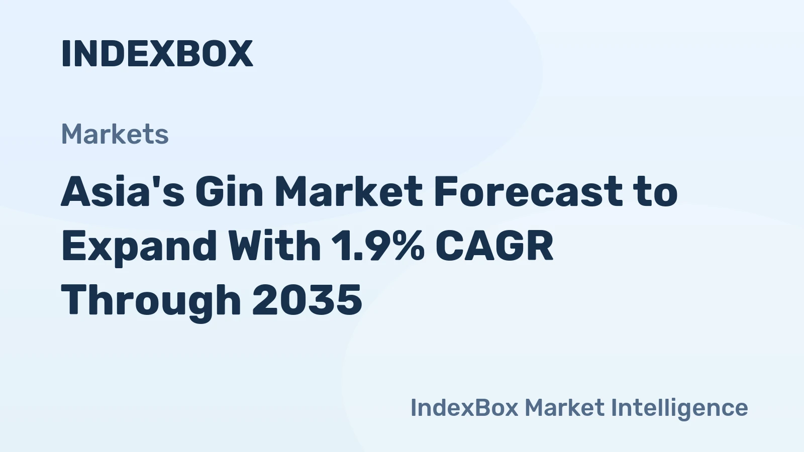 Asia's Gin Market Forecast to Expand With 1.9% CAGR Through 2035