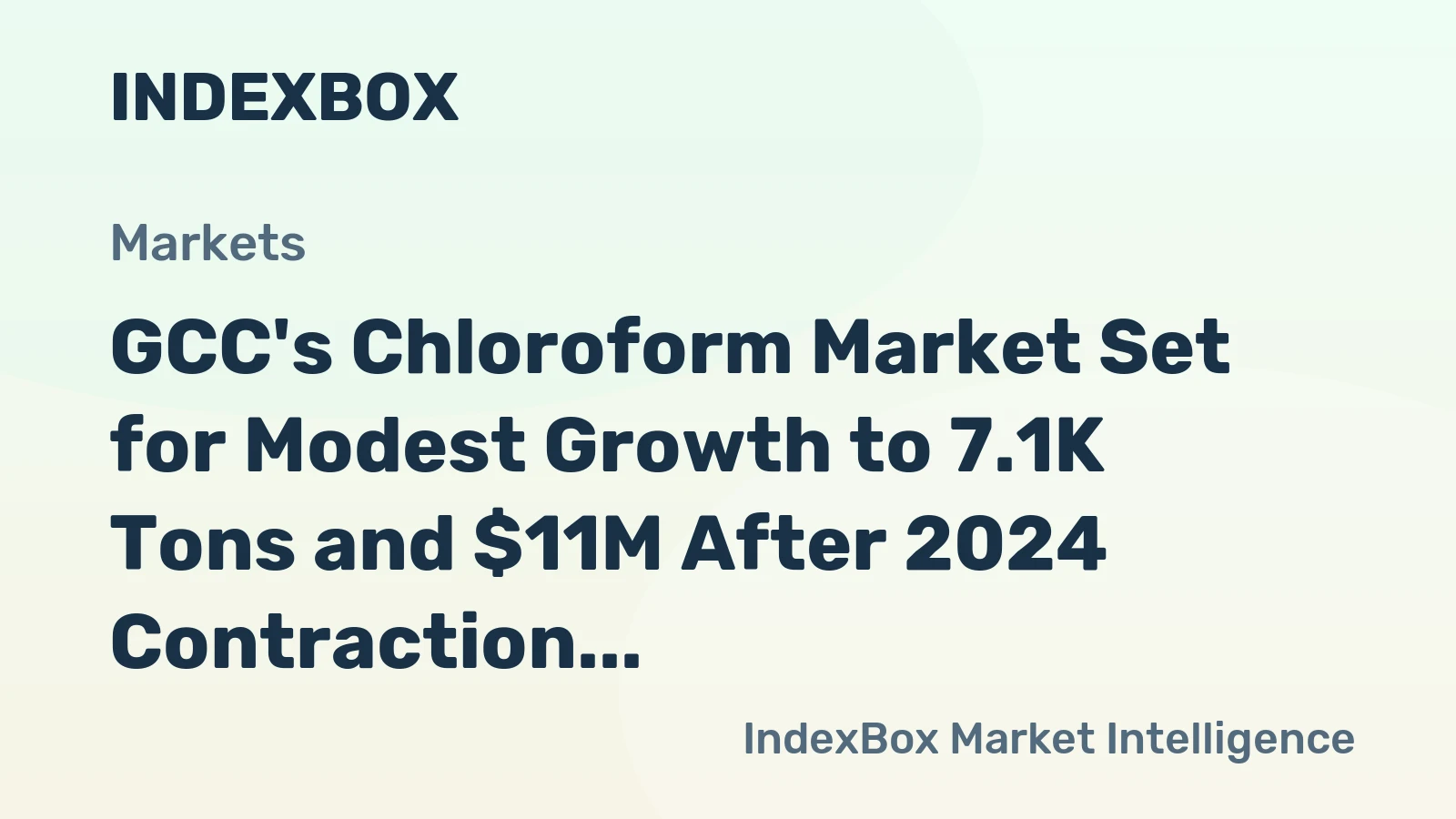 GCC's Chloroform Market Set for Modest Growth to 7.1K Tons and $11M After 2024 Contraction