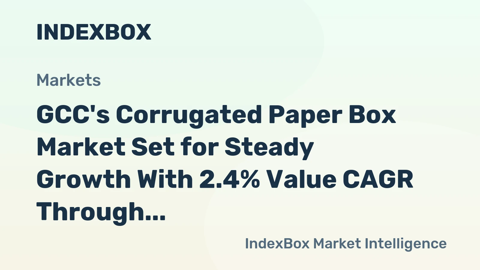GCC's Corrugated Paper Box Market Set for Steady Growth With 2.4% Value CAGR Through 2035