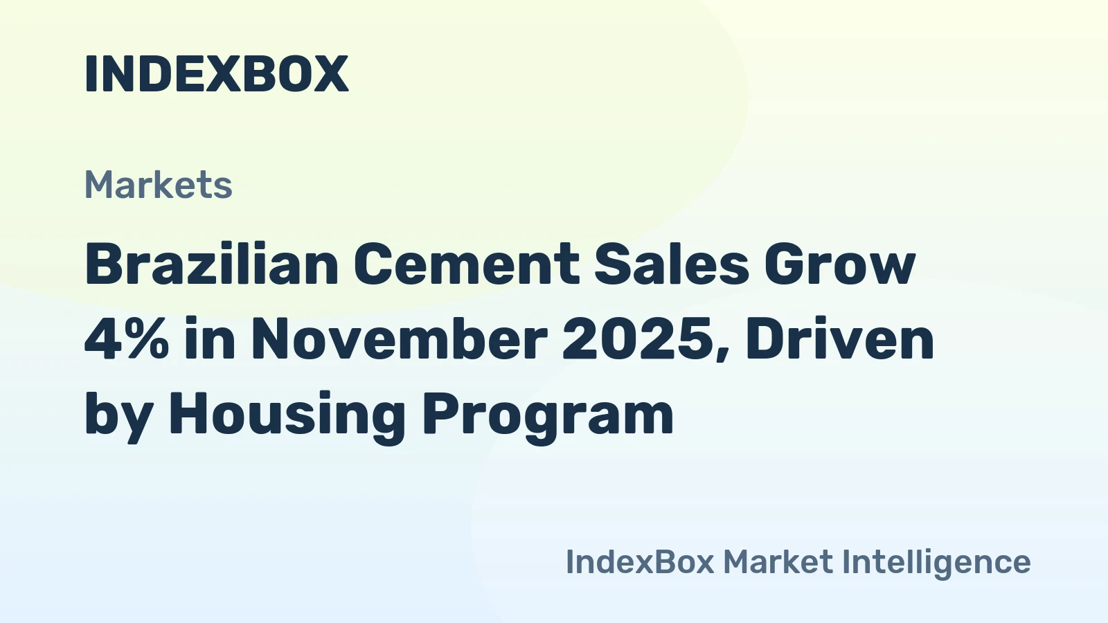 Brazilian Cement Sales Grow 4% in November 2025, Driven by Housing Program