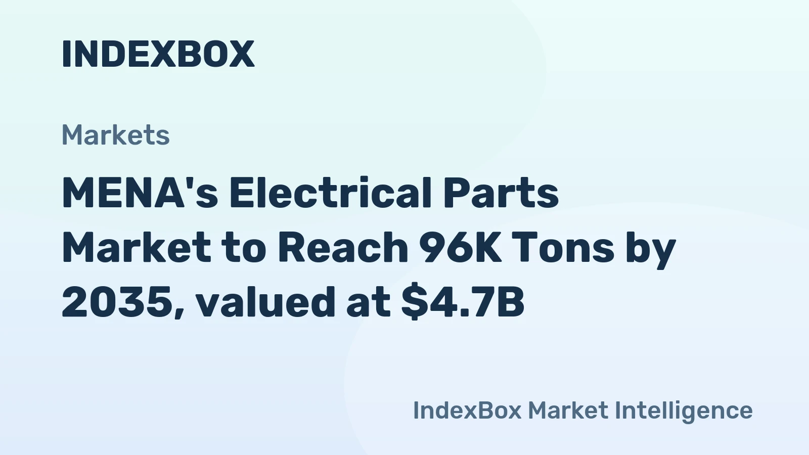 MENA's Electrical Parts Market to Reach 96K Tons by 2035, valued at $4.7B