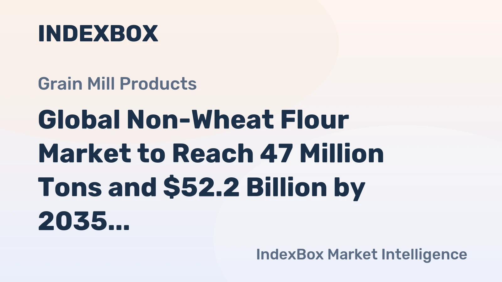 Global Non-Wheat Flour Market to Reach 47 Million Tons and $52.2 Billion by 2035