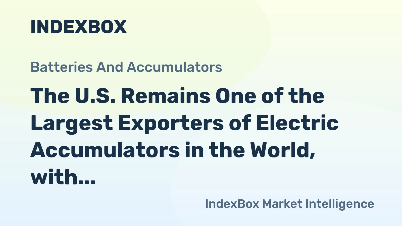 The U.S. Remains One of the Largest Exporters of Electric Accumulators in the World, with $1,975m in 2014