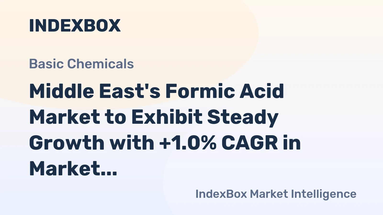 Middle East's Formic Acid Market to Exhibit Steady Growth with +1.0% CAGR in Market Volume over the Next Decade