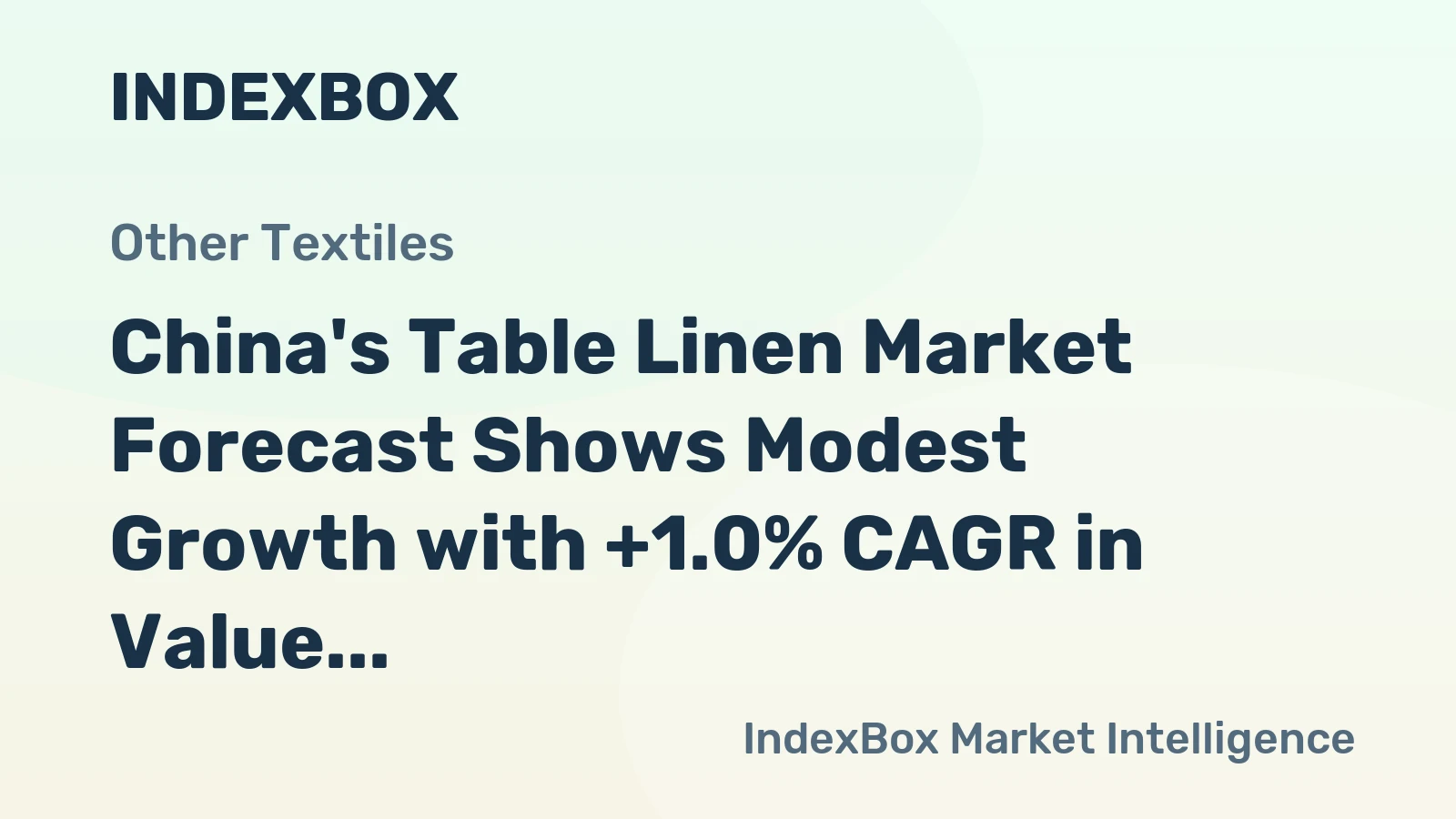 China's Table Linen Market Forecast Shows Modest Growth with +1.0% CAGR in Value Through 2035