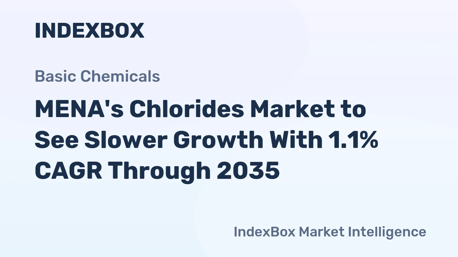 MENA's Chlorides Market to See Slower Growth With 1.1% CAGR Through 2035
