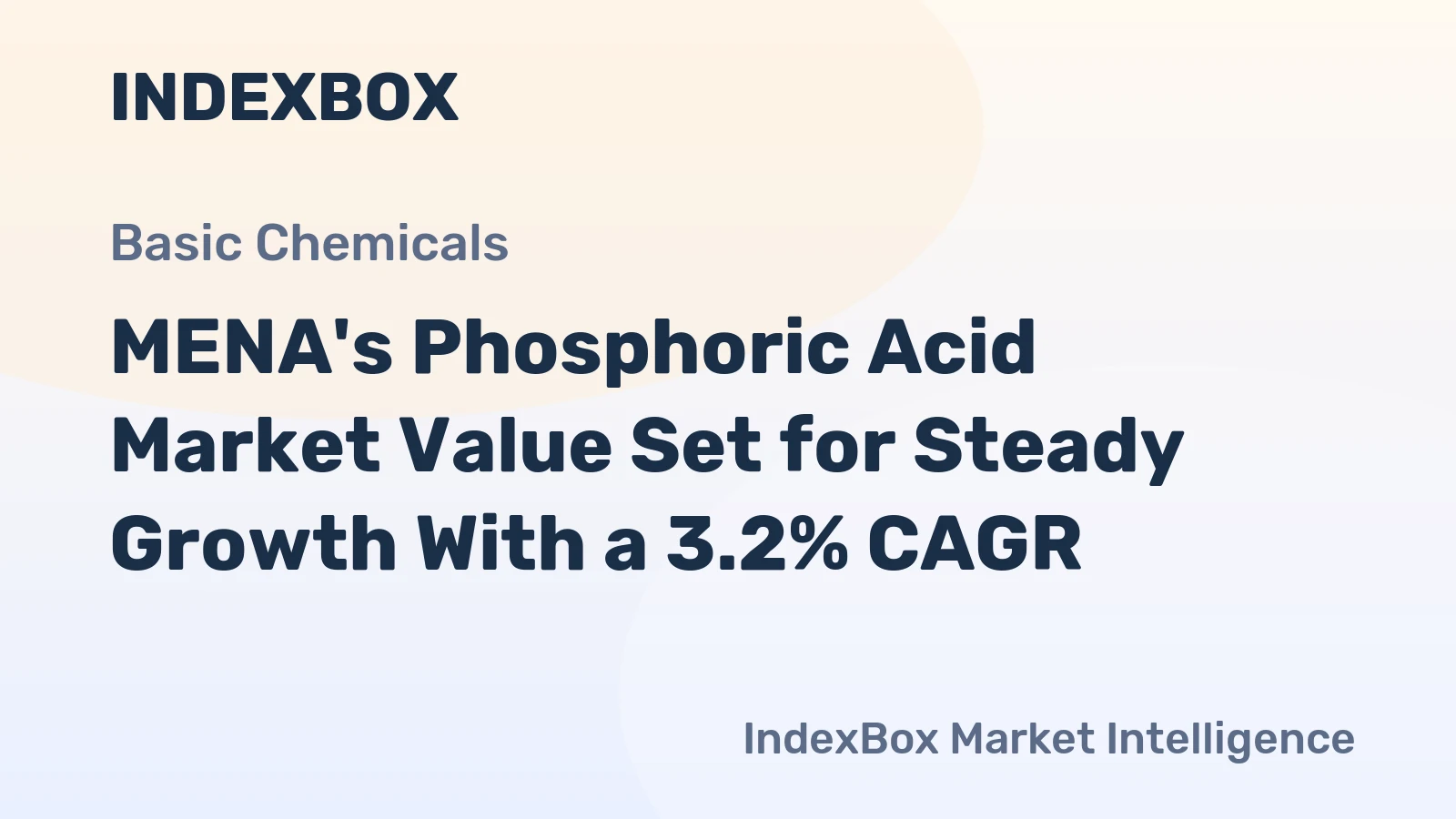 MENA's Phosphoric Acid Market Value Set for Steady Growth With a 3.2% CAGR