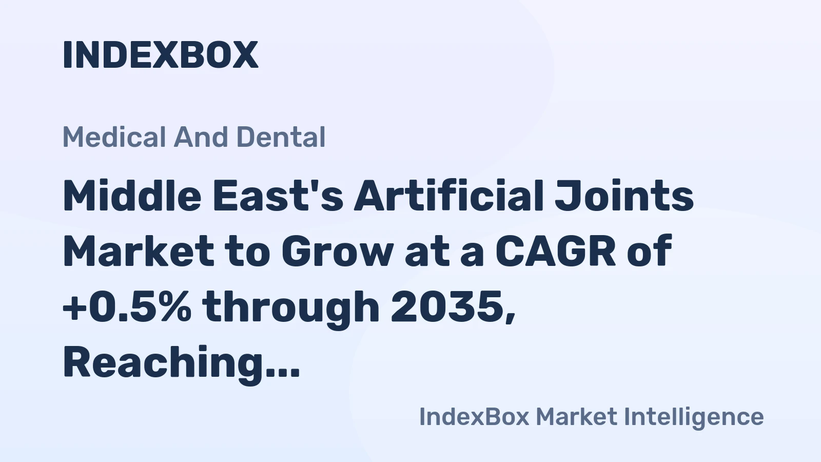 Middle East's Artificial Joints Market to Grow at a CAGR of +0.5% through 2035, Reaching $2.9B