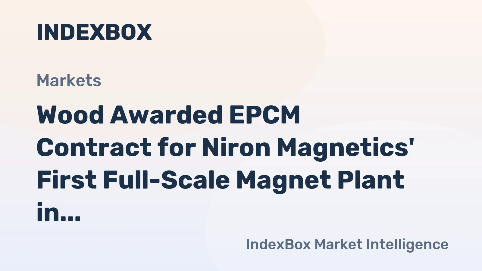 Wood Awarded EPCM Contract for Niron Magnetics' First Full-Scale Magnet Plant in Minnesota