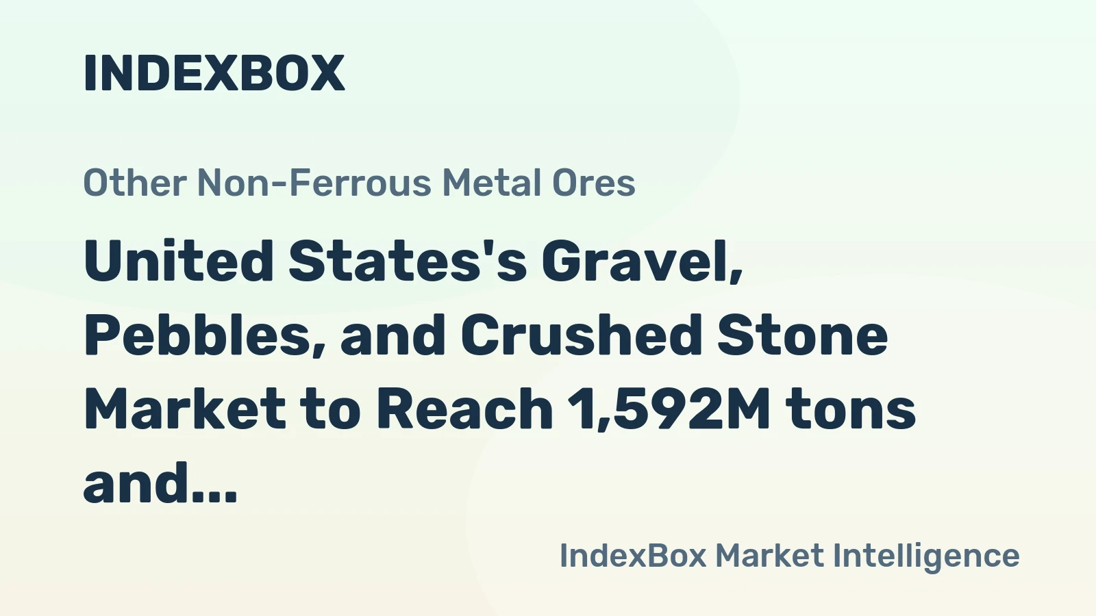 United States's Gravel, Pebbles, and Crushed Stone Market to Reach 1,592M tons and $329.5B by 2035