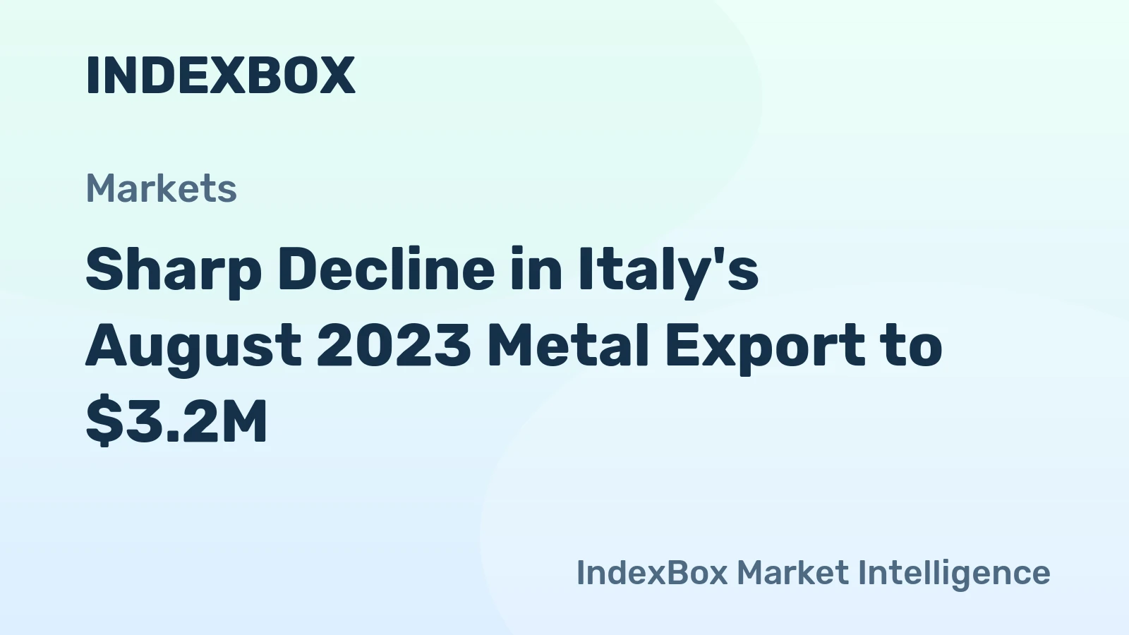 Sharp Decline in Italy's August 2023 Metal Export to $3.2M