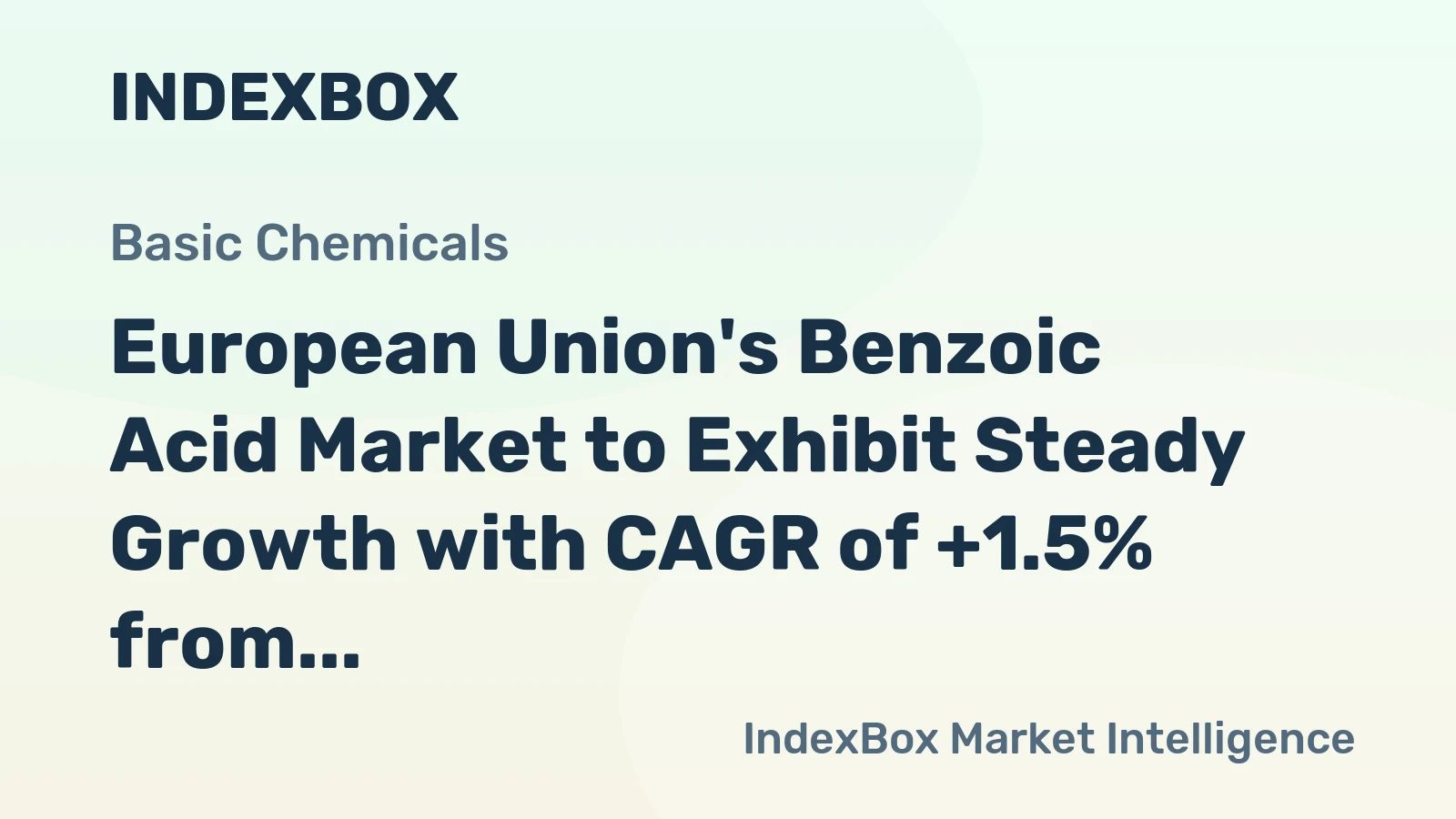 European Union's Benzoic Acid Market to Exhibit Steady Growth with CAGR of +1.5% from 2024 to 2035