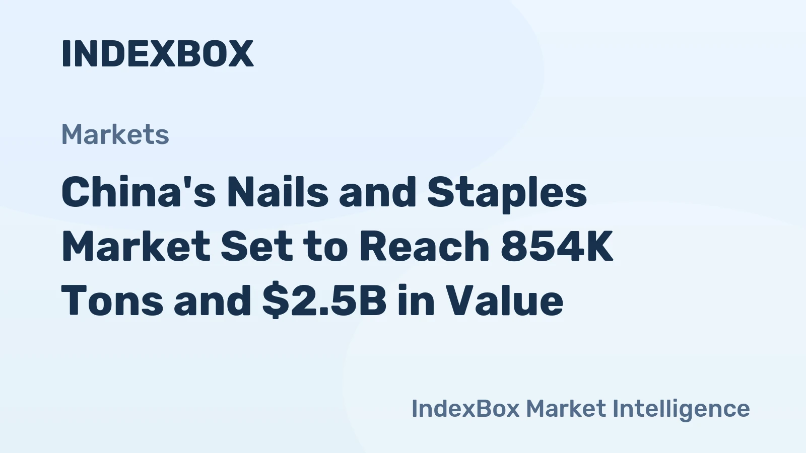 China's Nails and Staples Market Set to Reach 854K Tons and $2.5B in Value