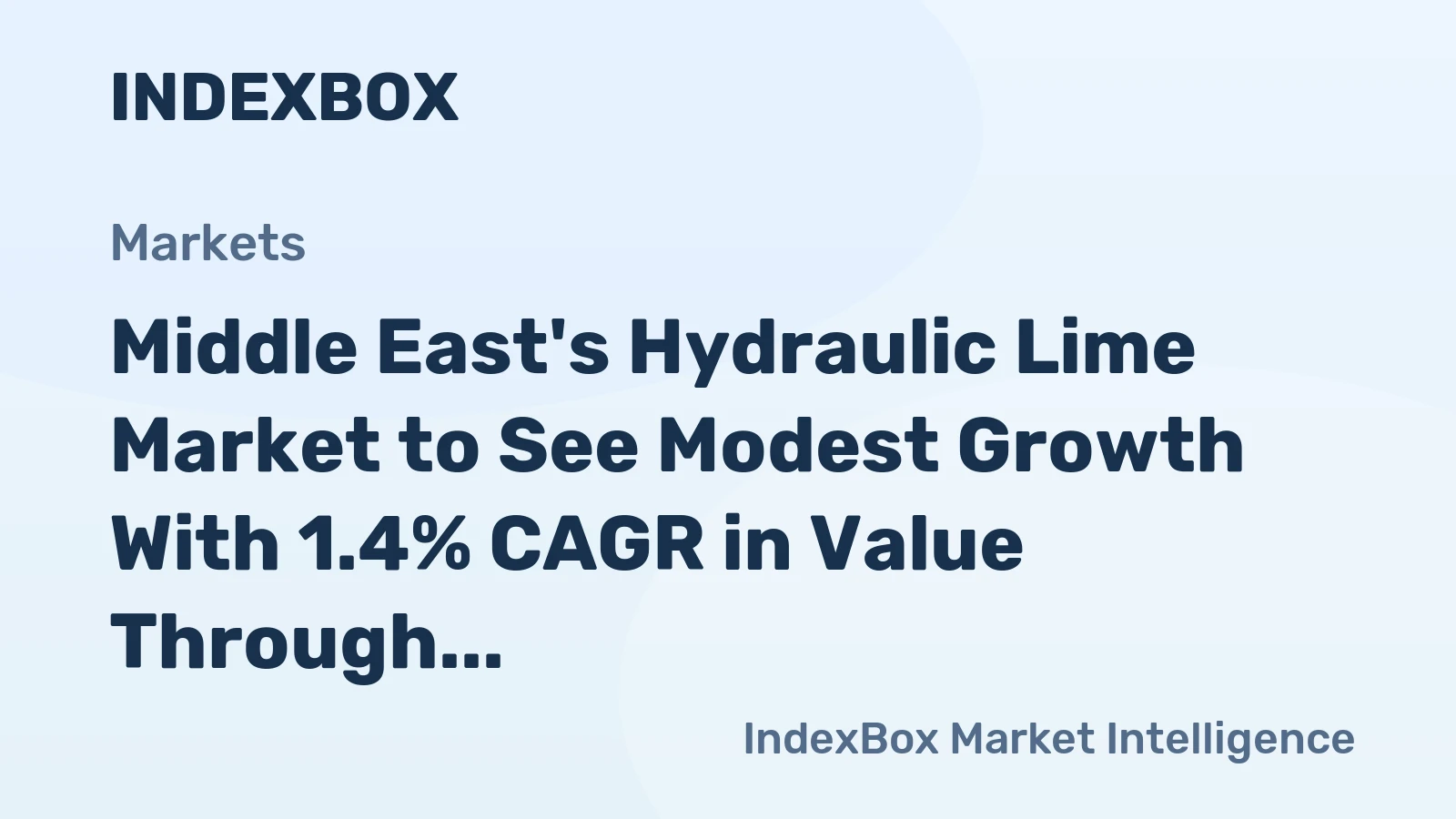 Middle East's Hydraulic Lime Market to See Modest Growth With 1.4% CAGR in Value Through 2035