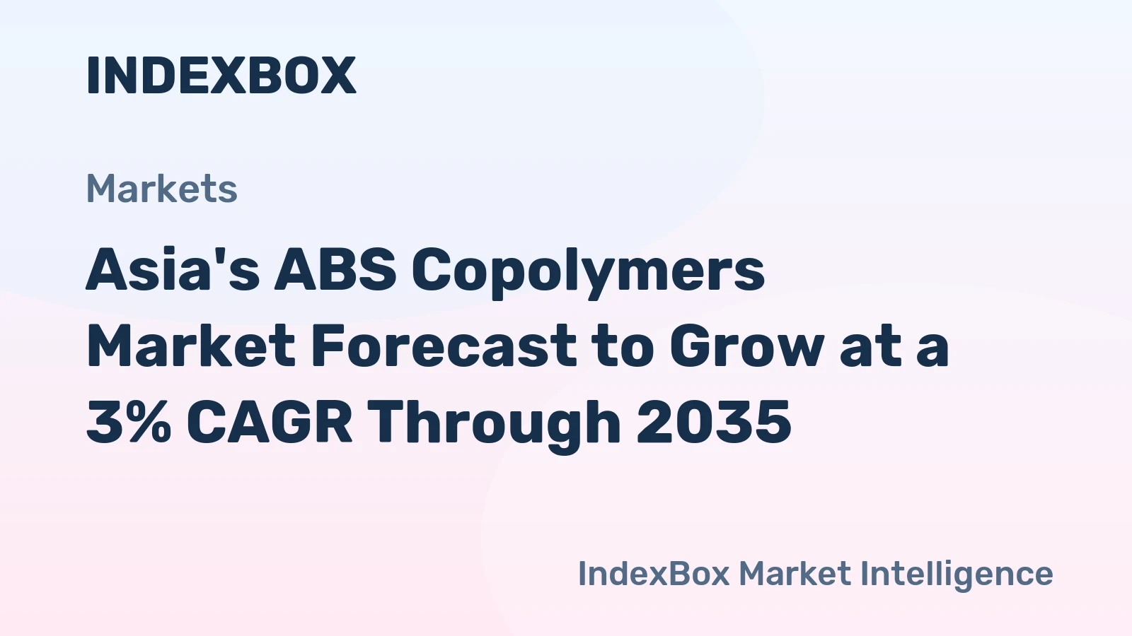 Asia's ABS Copolymers Market Forecast to Grow at a 3% CAGR Through 2035