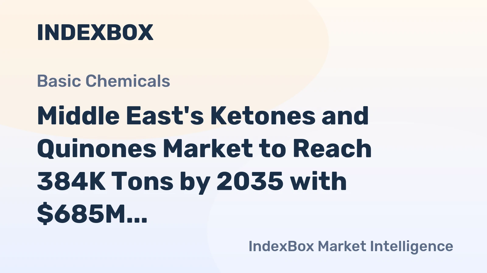 Middle East's Ketones and Quinones Market to Reach 384K Tons by 2035 with $685M in Value