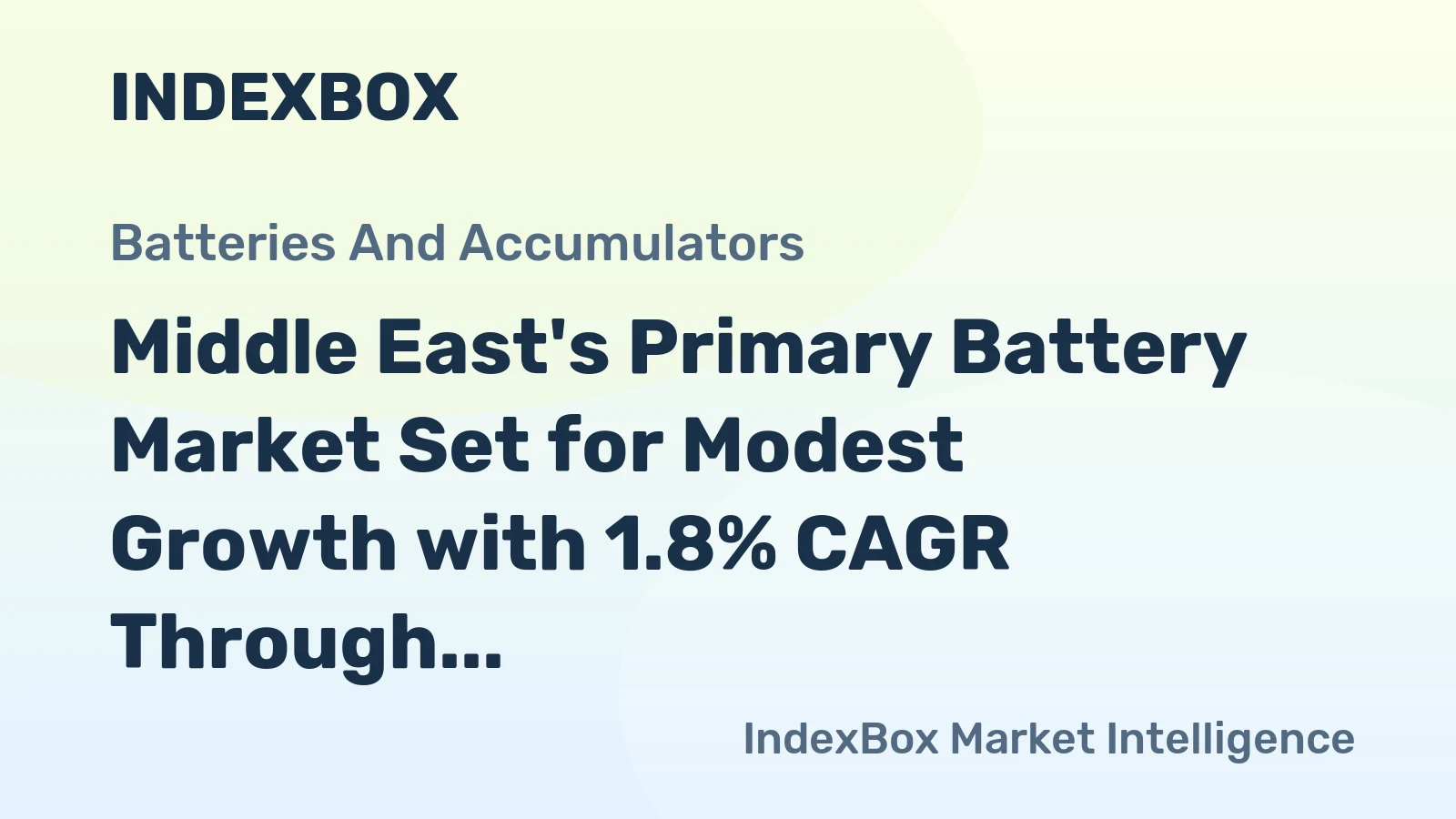 Middle East's Primary Battery Market Set for Modest Growth with 1.8% CAGR Through 2035
