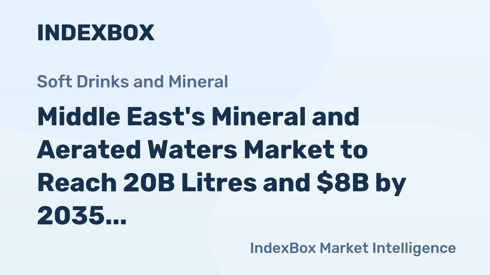 Middle East's Mineral and Aerated Waters Market to Reach 20B Litres and $8B by 2035
