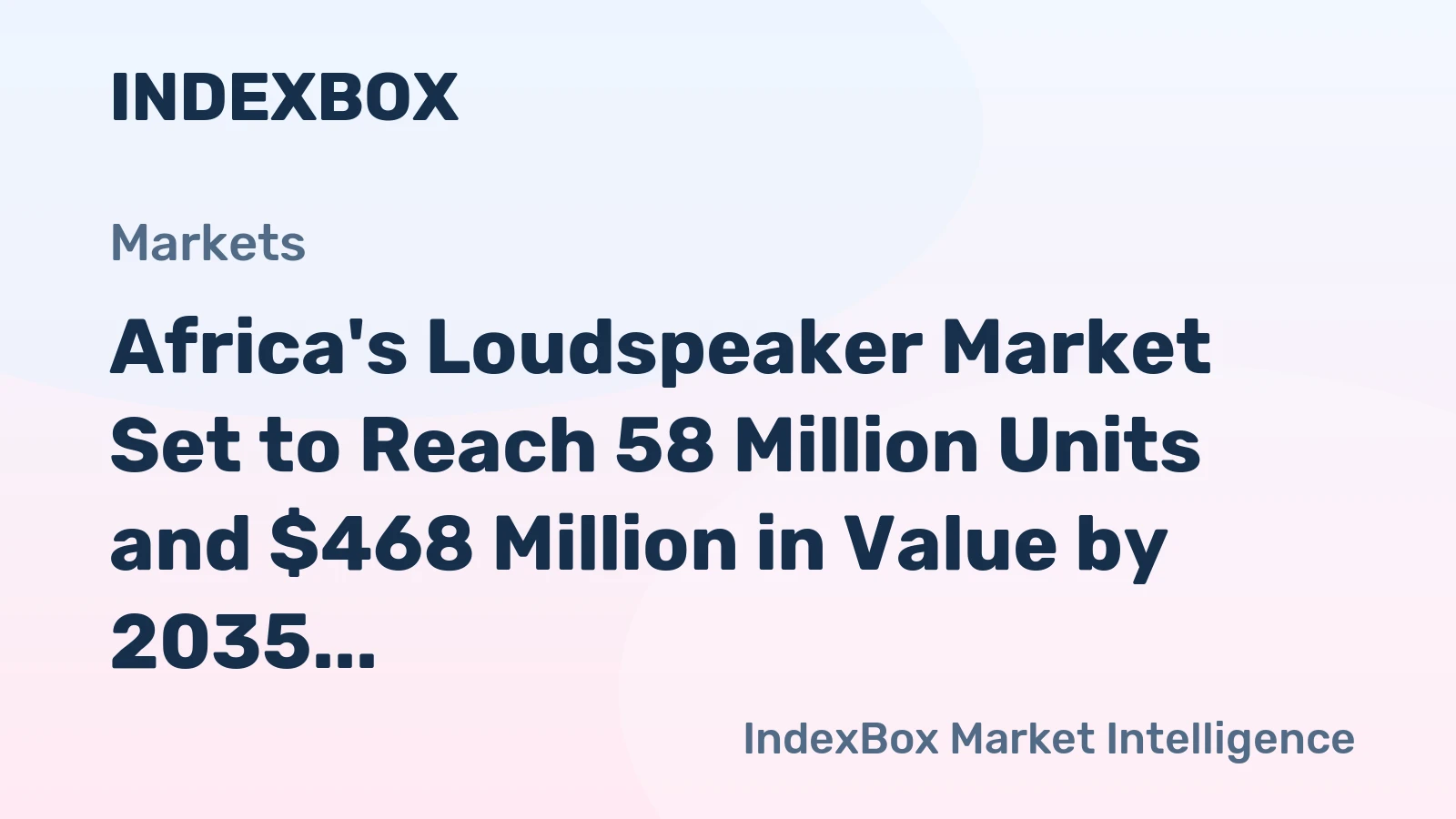 Africa's Loudspeaker Market Set to Reach 58 Million Units and $468 Million in Value by 2035