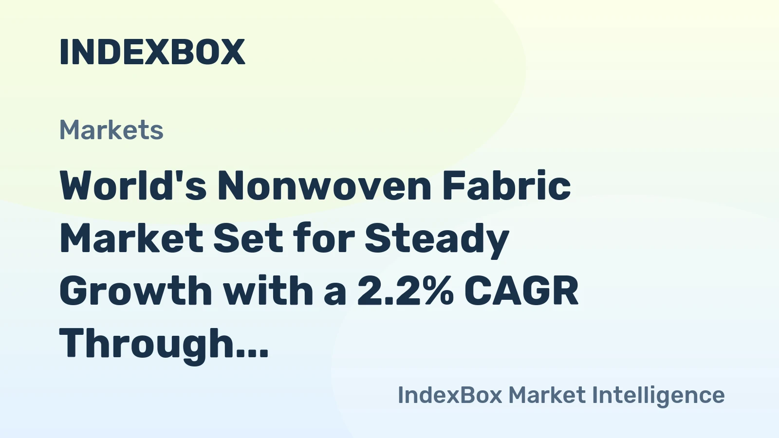 World's Nonwoven Fabric Market Set for Steady Growth with a 2.2% CAGR Through 2035