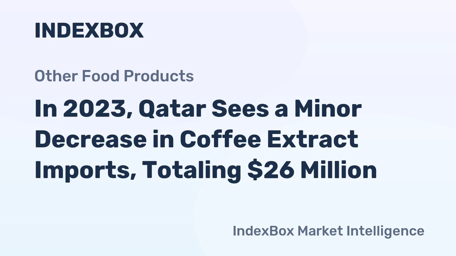 In 2023, Qatar Sees a Minor Decrease in Coffee Extract Imports, Totaling $26 Million