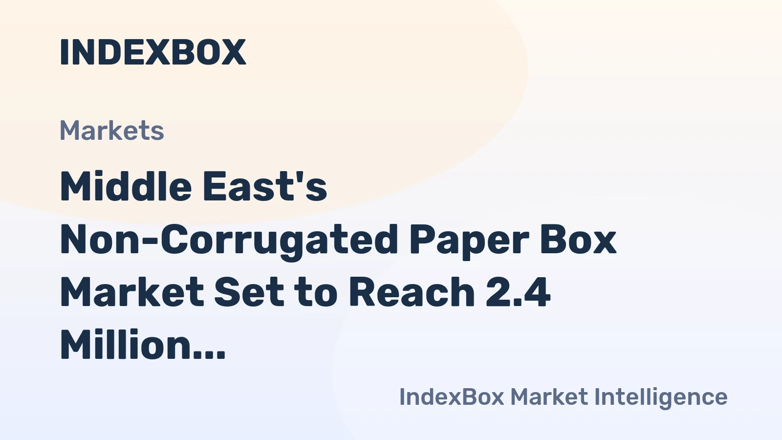 Middle East's Non-Corrugated Paper Box Market Set to Reach 2.4 Million Tons and $9.2 Billion by 2035