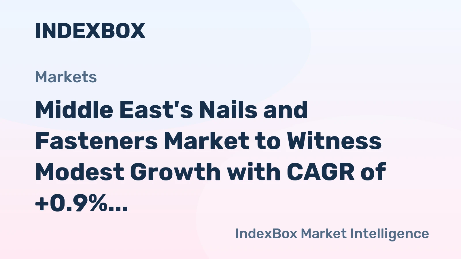 Middle East's Nails and Fasteners Market to Witness Modest Growth with CAGR of +0.9% from 2024 to 2035