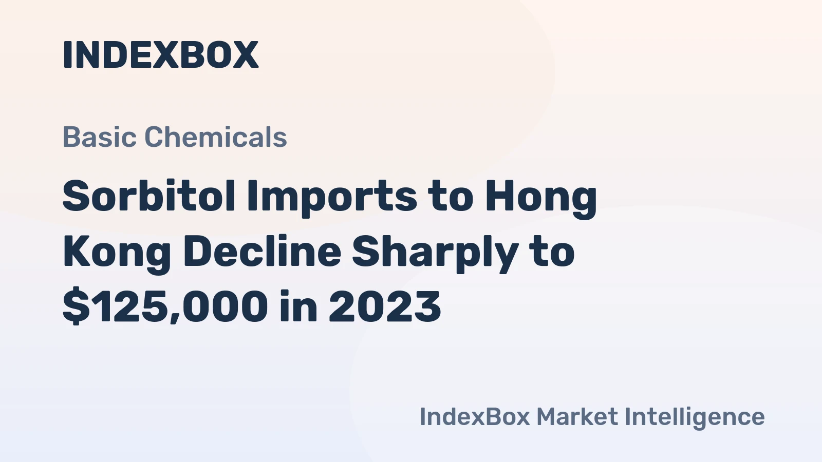 Sorbitol Imports to Hong Kong Decline Sharply to $125,000 in 2023