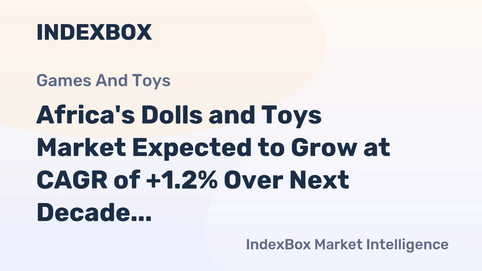 Africa's Dolls and Toys Market Expected to Grow at CAGR of +1.2% Over Next Decade